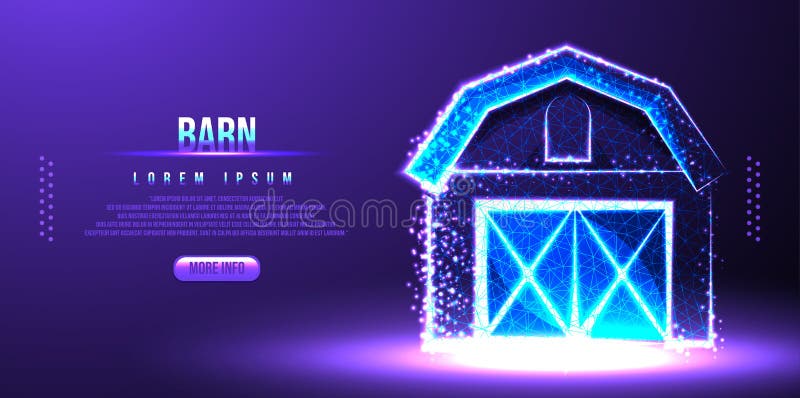 Barn low poly wireframe stock vector. Illustration of farm - 235328579