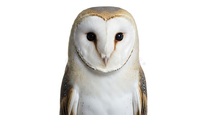 Barn Owl Facing Forward, Displaying a Heart-shaped Face with a White ...