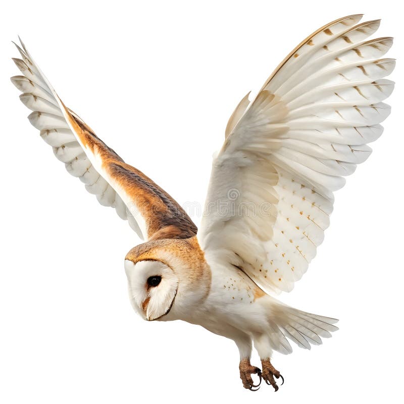 Barn Owl in Flight with Detailed Stock Illustration - Illustration of ...