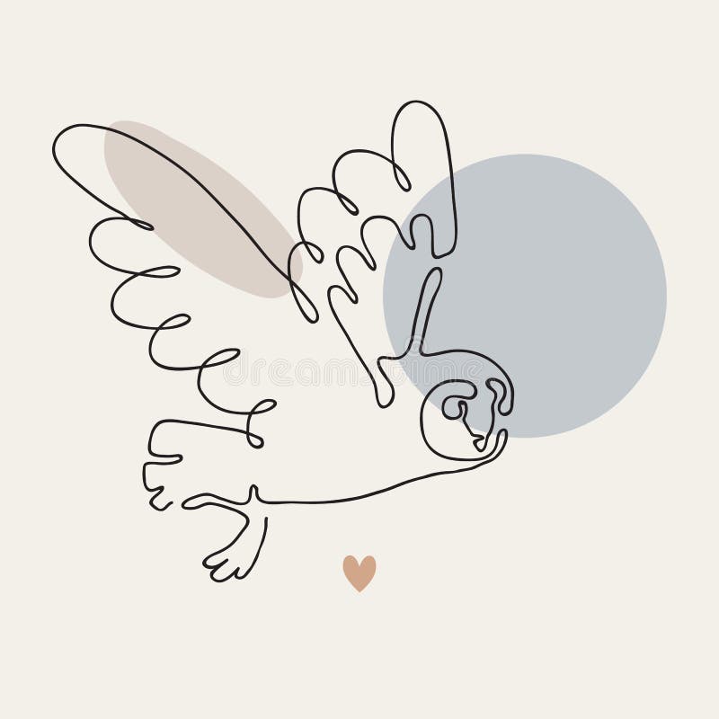 Barn owl line art print stock vector. Illustration of graphic - 205758253
