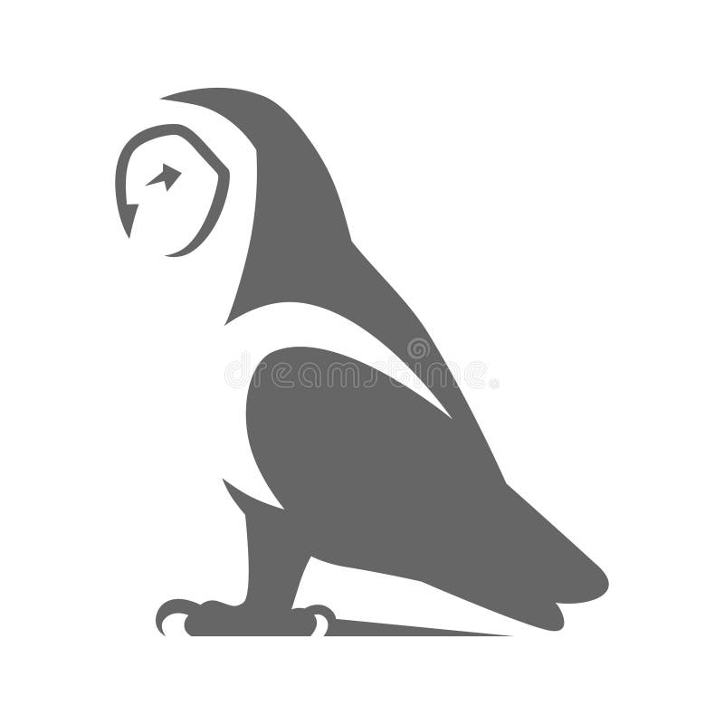 Barn Owl Symbol on White Backdrop Stock Vector - Illustration of nature ...