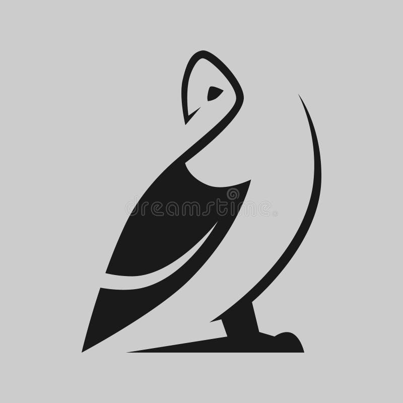 Barn Owl Symbol on Gray Backdrop Stock Vector - Illustration of logo ...