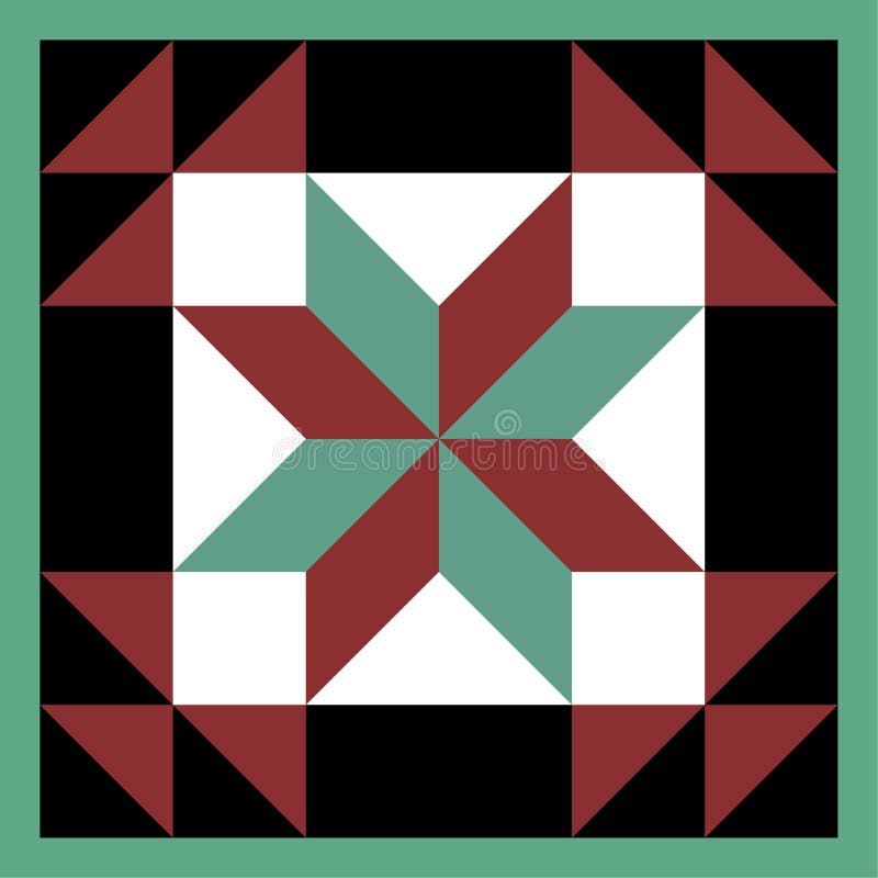 Barn Quilt Pattern, Patchwork Design Stock Illustration - Illustration ...