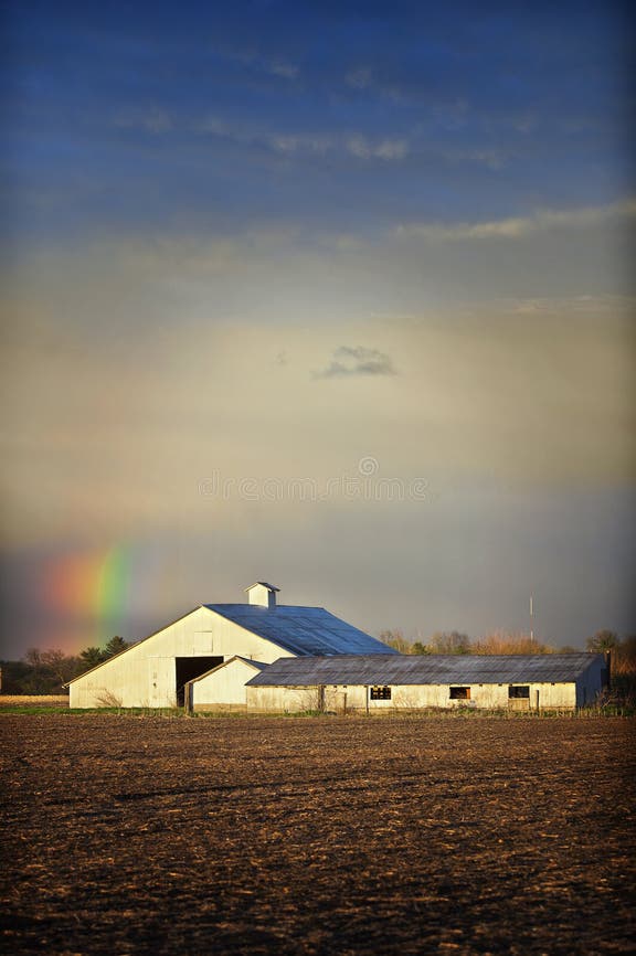 Barn rainbow stock image. Image of loch, calm, barn, promise - 40505941