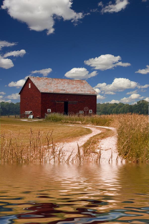 Barn and River stock image. Image of farmland, outdoor - 113149463