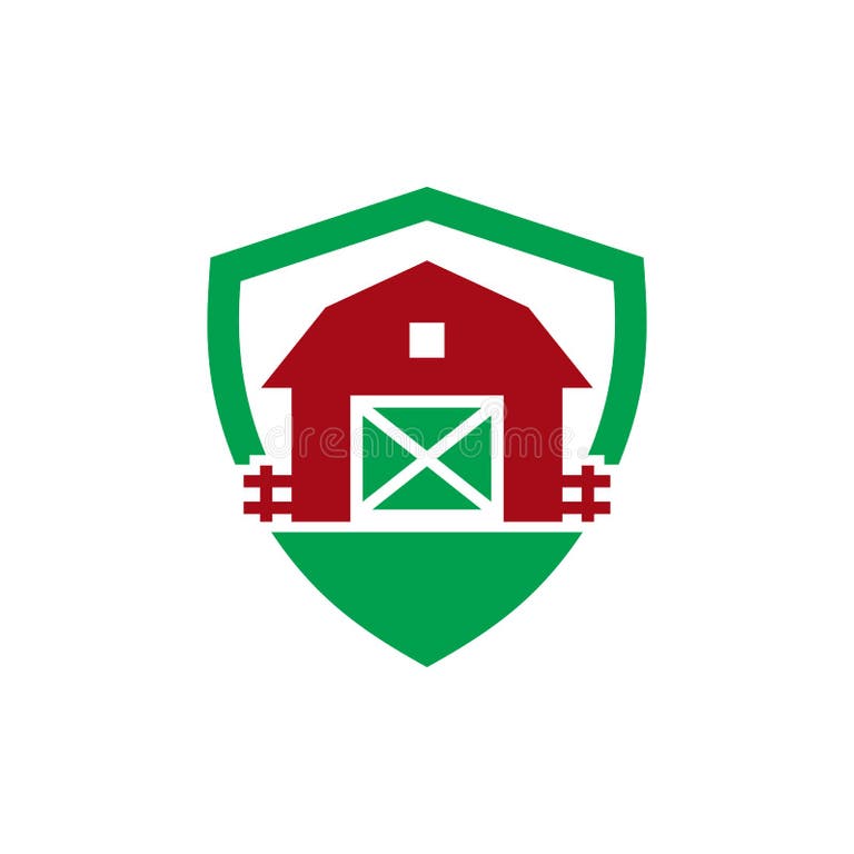 Barn Shield Logo Icon Design Stock Vector - Illustration of land ...