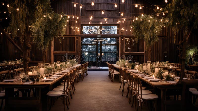 Barn String of White Lights Stock Illustration - Illustration of ...