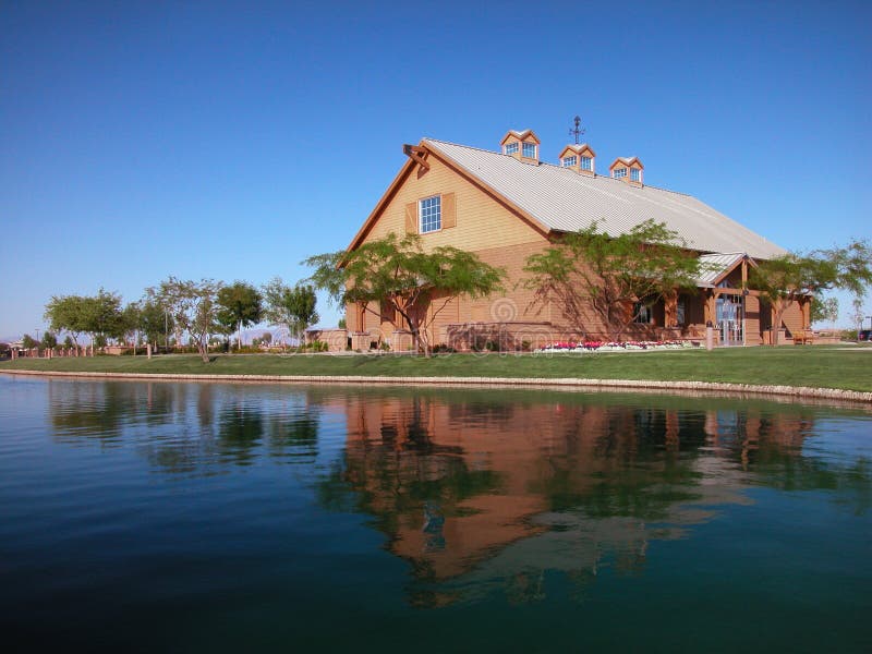 Barn Style Community Center With Lake Picture. Image: 5047856