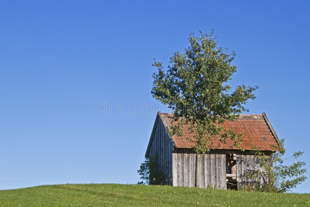 Barn and tree stock image. Image of dilapidated, blue - 28878563