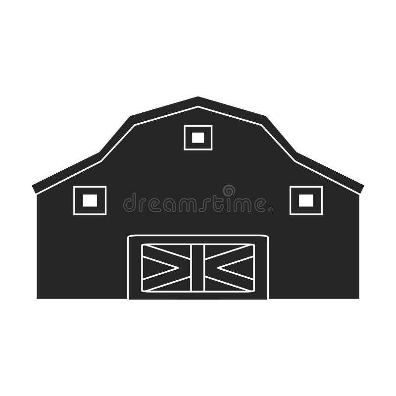 Barn Vector Icon.Black Vector Icon Isolated on White Background Barn ...