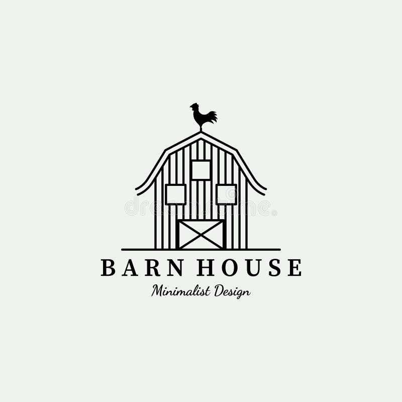 Barn Vector Logo Icon Minimalist Illustration Line Art Design Stock ...