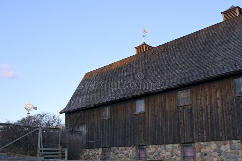 Barn and Windmill stock image. Image of architecture - 27649441
