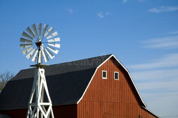 Barn and Windmill stock photo. Image of agriculture, country - 3572488