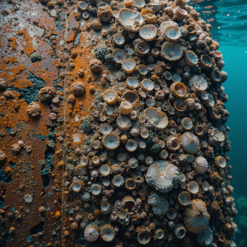 Barnacles on a Rusty Surface Stock Illustration - Illustration of ...