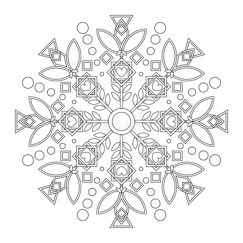 Mandala Med Blommor För Barns Underhållning Vektor Illustrationer ...