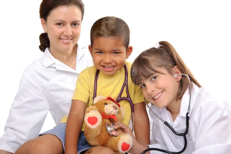 Liten flicka på doktorn fotografering för bildbyråer. Bild av kvinnlig ...
