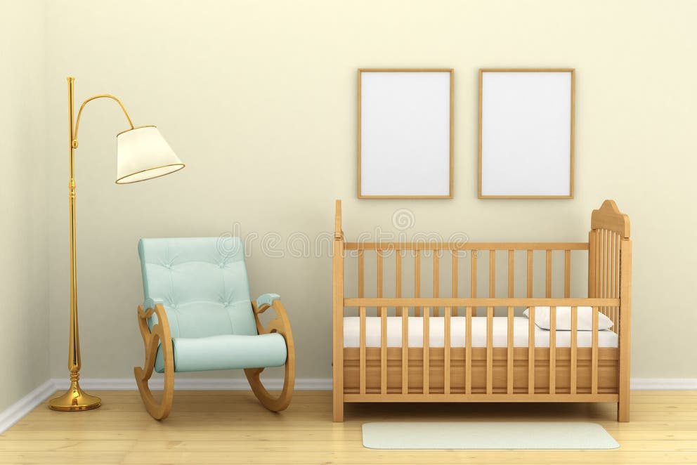 Barns Sovrum Med En Lathund, Stock Illustrationer - Illustration av ...