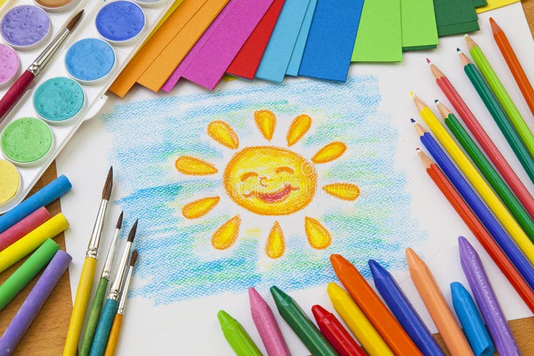 Barns teckning fotografering för bildbyråer. Bild av barndom - 26023387