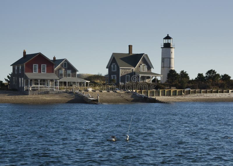 Cape Cod Lighthouse on Sandy Neck Stock Photo - Image of cape ...