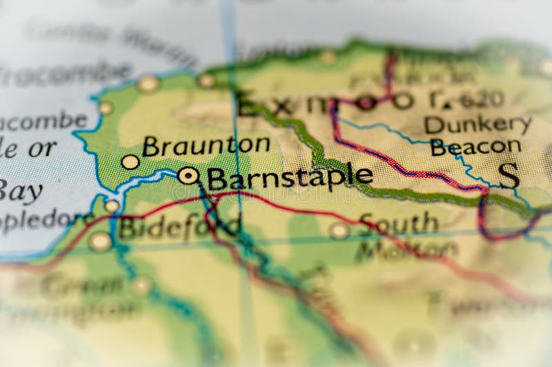 Barnstaple, England Highlighted on a World Map Stock Photo - Image of ...