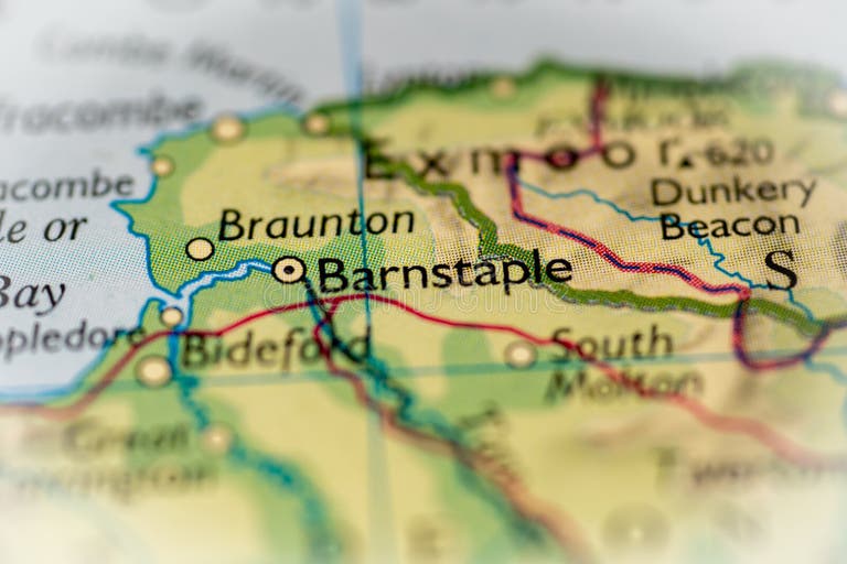 Barnstaple, England Highlighted on a World Map Stock Photo - Image of ...