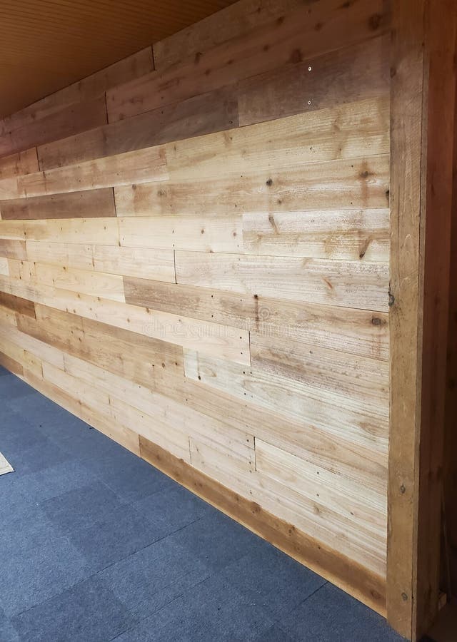 Barnwood Wood Interior Wall in Basement Stock Photo - Image of basement ...
