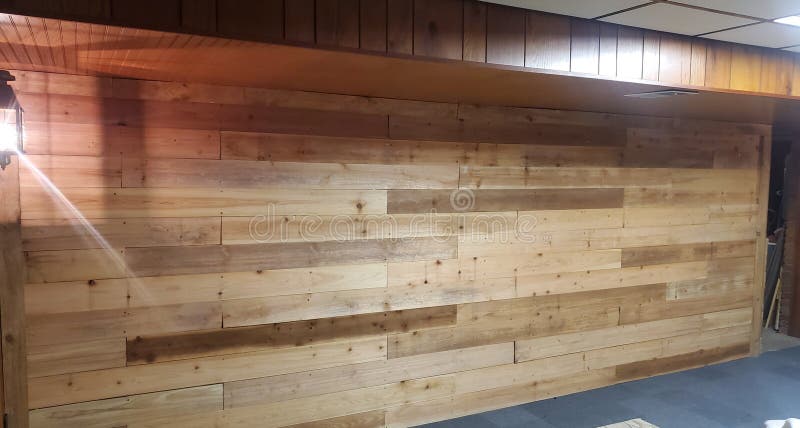 Barnwood Wood Interior Wall in Basement Stock Photo - Image of interior ...