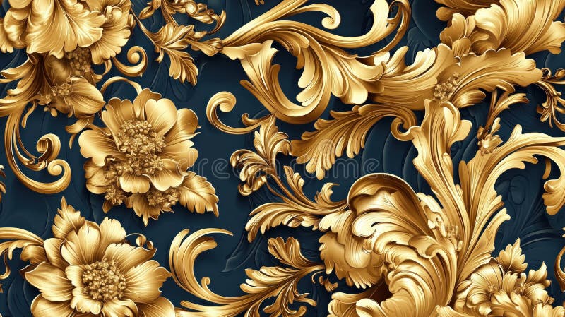 Barocco Elements in Golden Color, French Style, Stock Illustration ...