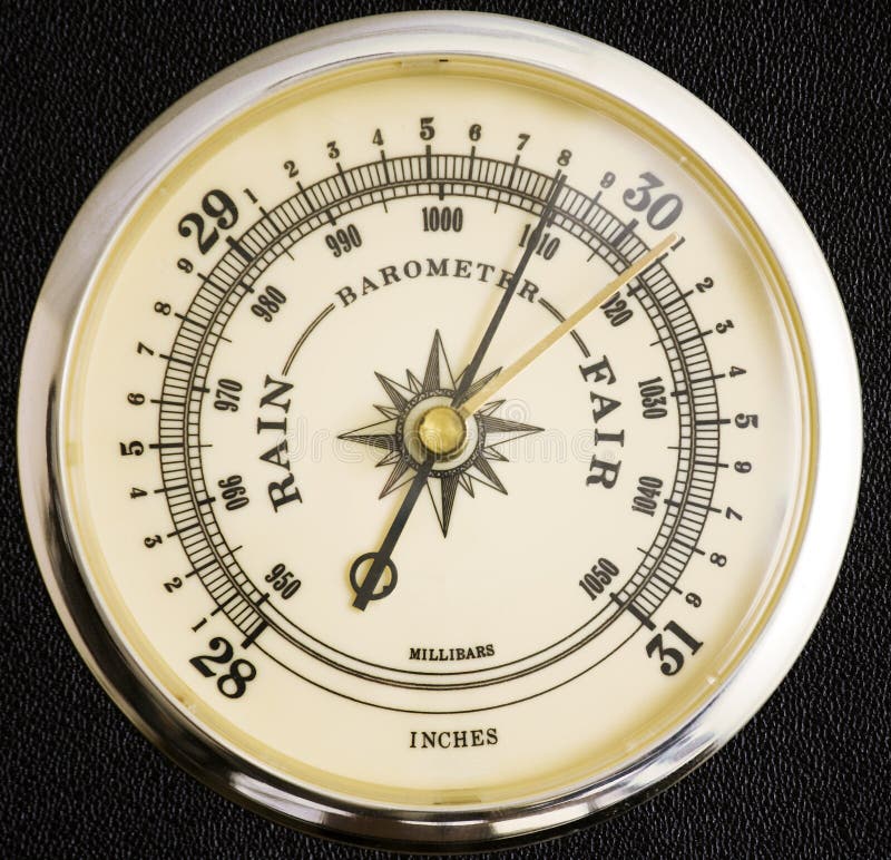 Barometer Dial Set To Change Stock Image - Image of scale, stormy: 2390059