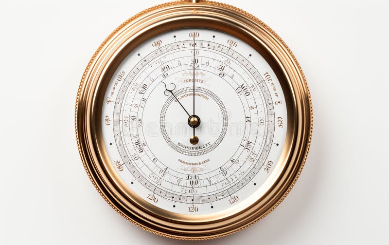 Barometer Against a White Background -Generative Ai Stock Image - Image ...