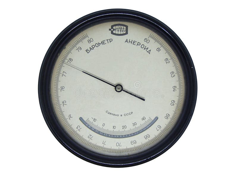 Barometer Aneroid Retro Isolated on White Background Stock Photo ...