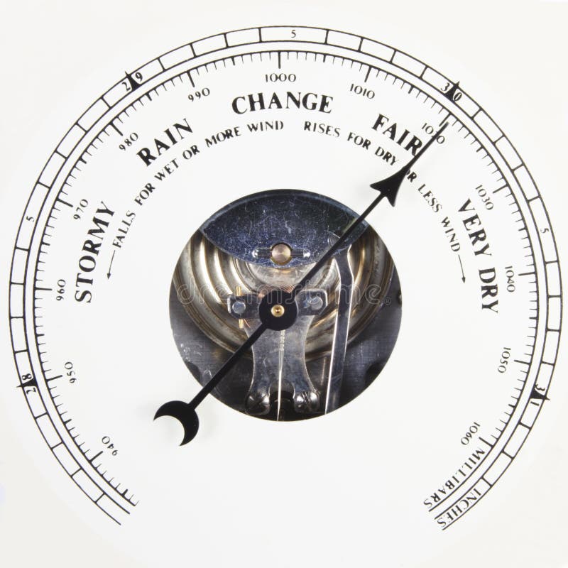 Barometer Dial Set To Change Stock Image - Image of scale, stormy: 2390059