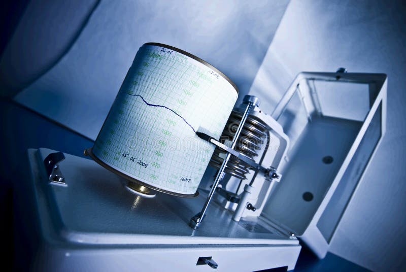 A Barometer Drawing a Graph Stock Image - Image of data, barograph ...