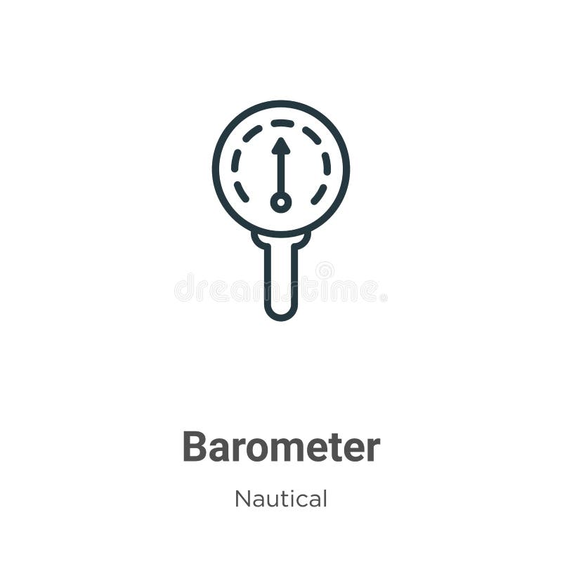 Barometer Outline Vector Icon. Thin Line Black Barometer Icon, Flat ...