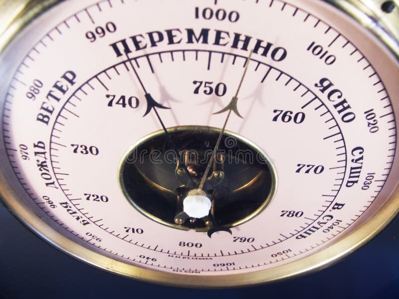 Barometer Shows on Weather Changing Stock Image - Image of barometer ...