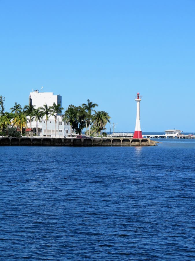 Lighthouse At Belize City Harbor Stock Photo - Image of coast, harbor ...