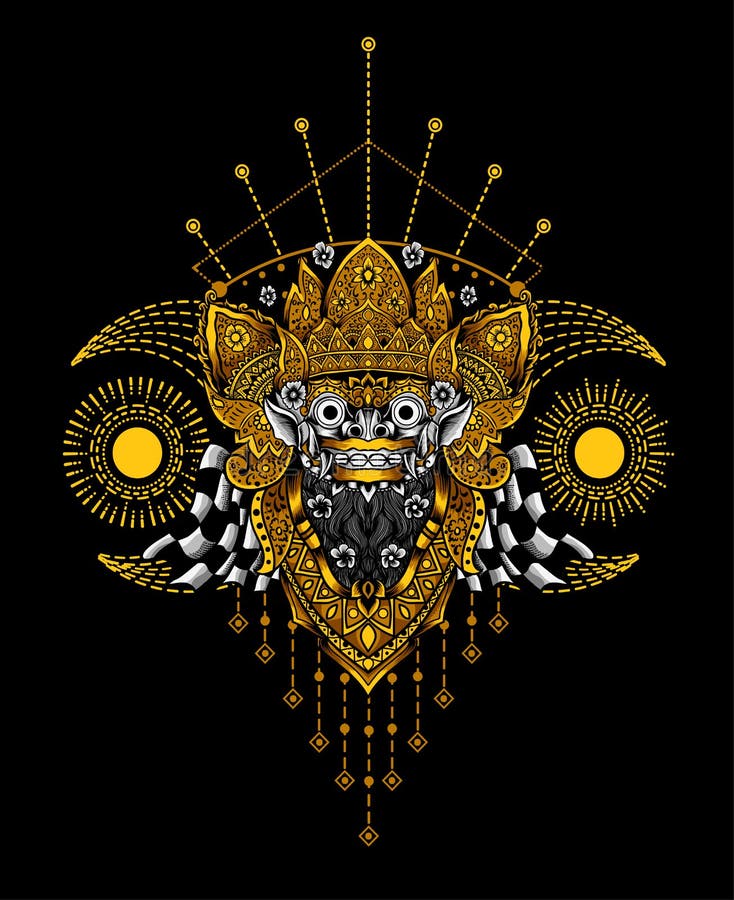 Illustration Vector Barong Bali Culture Icon Form Bali-indonesia with ...