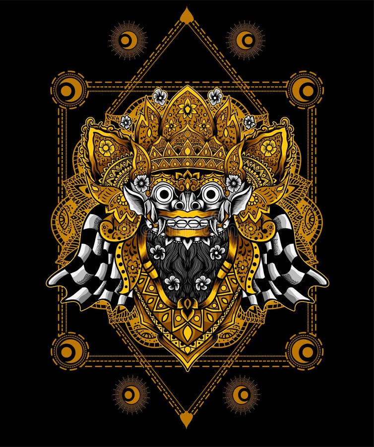 Illustration Vector Barong Bali Culture Icon Form Bali-indonesia with ...