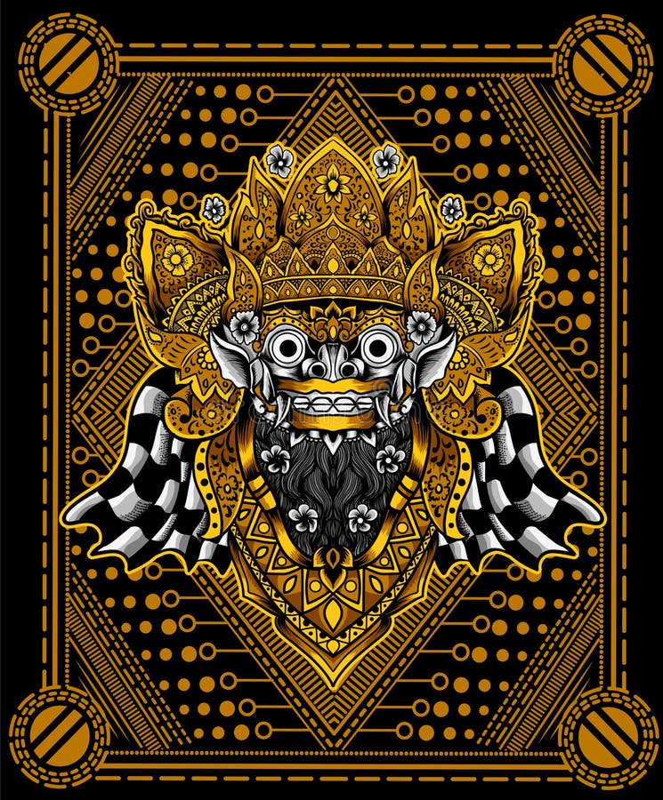 Illustration Vector Barong Bali Culture Icon Form Bali-indonesia with ...