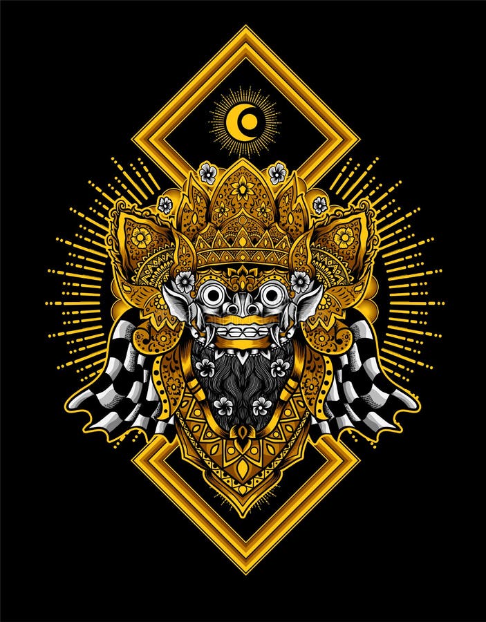 Illustration Vector Barong Bali Culture Icon Form Bali-indonesia with ...