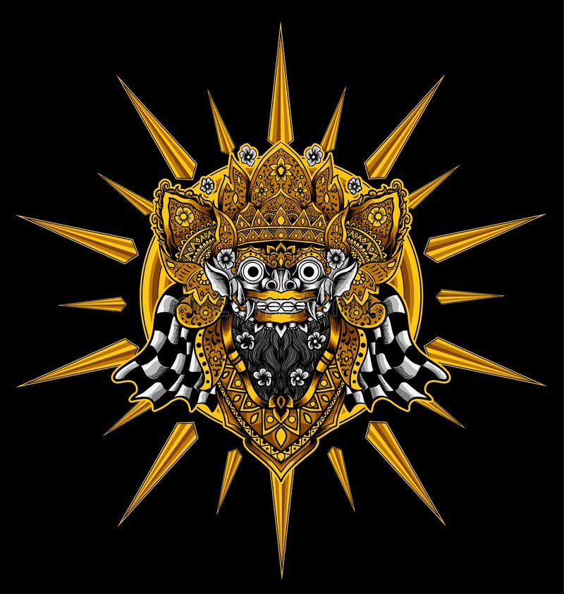 Illustration Vector Barong Bali Culture Icon Form Bali-indonesia with ...