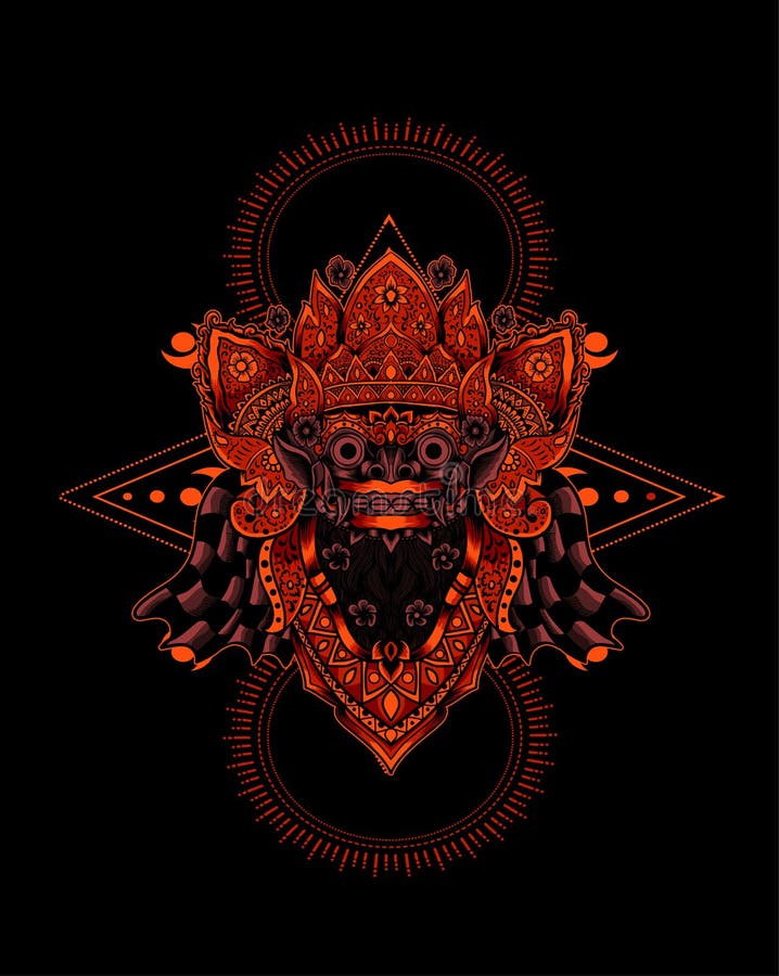 Illustration Vector Barong Bali Culture Icon Form Bali-indonesia with ...