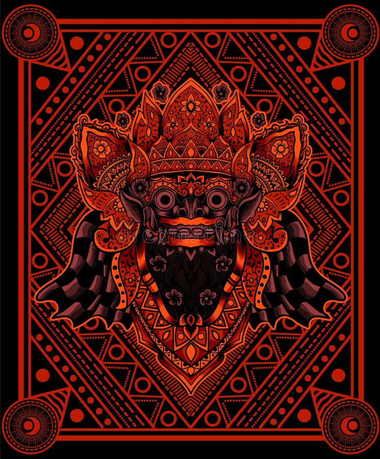Illustration Vector Barong Bali Culture Icon Form Bali-indonesia with ...