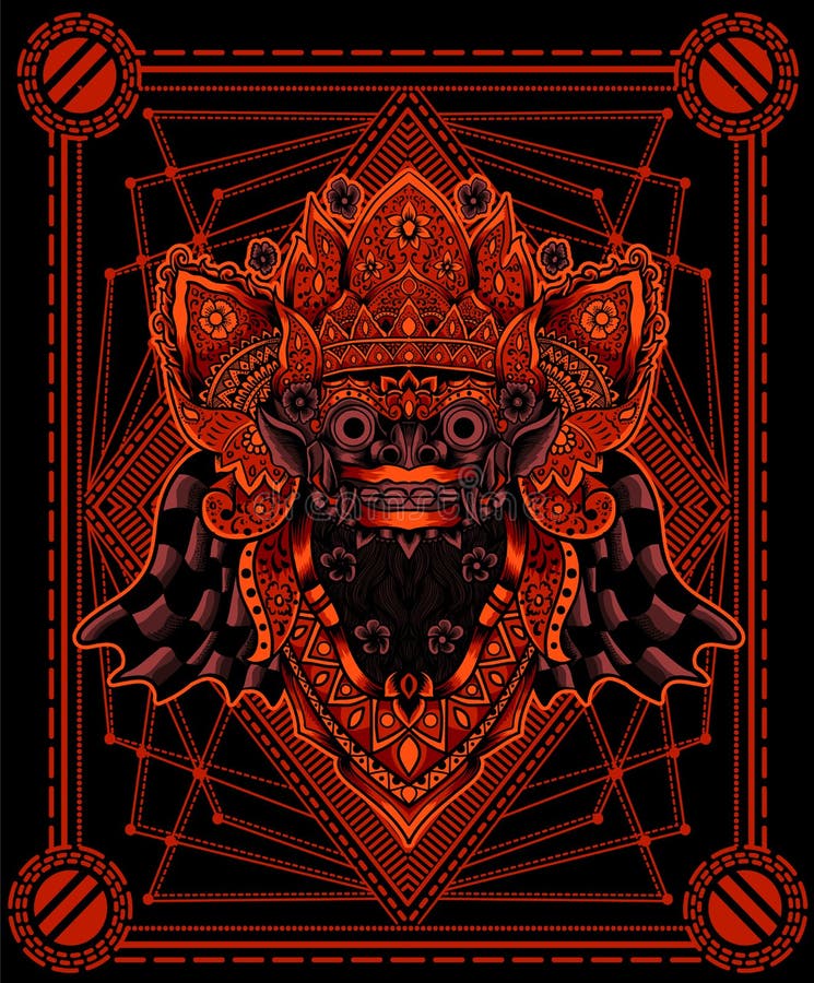 Illustration Vector Barong Bali Culture Icon Form Bali-indonesia with ...