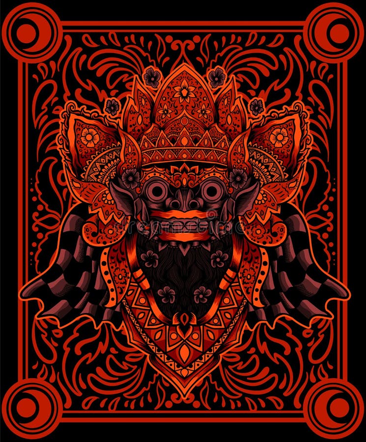 Illustration Vector Barong Bali Culture Icon Form Bali-indonesia with ...