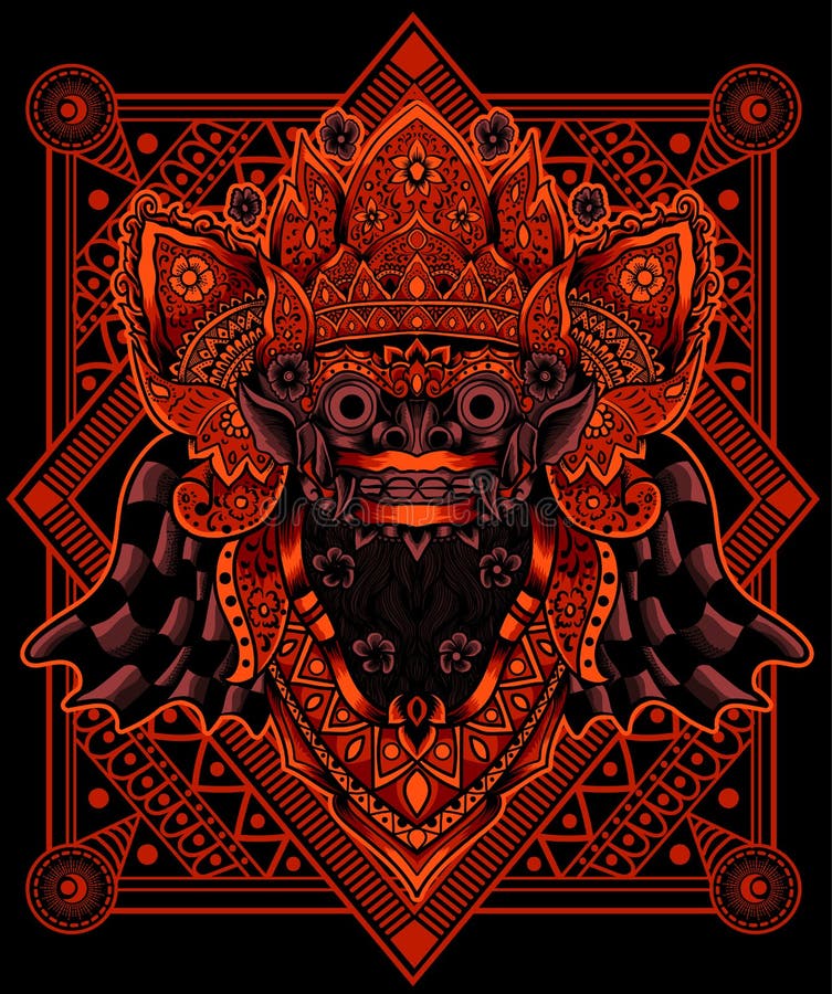 Illustration Vector Barong Bali Culture Icon Form Bali-indonesia with ...