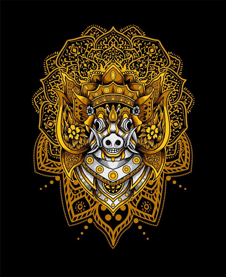 Illustration Vector Barong Bangkung Culture Icon Form Bali-indonesia ...