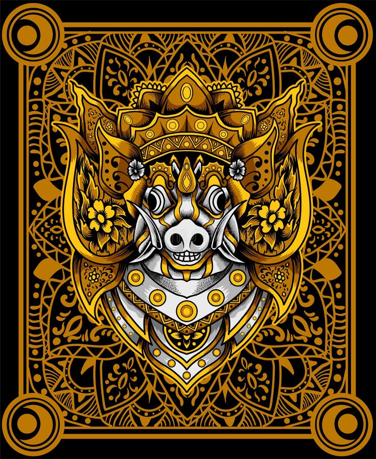 Illustration Vector Barong Bangkung Culture Icon Form Bali-indonesia ...