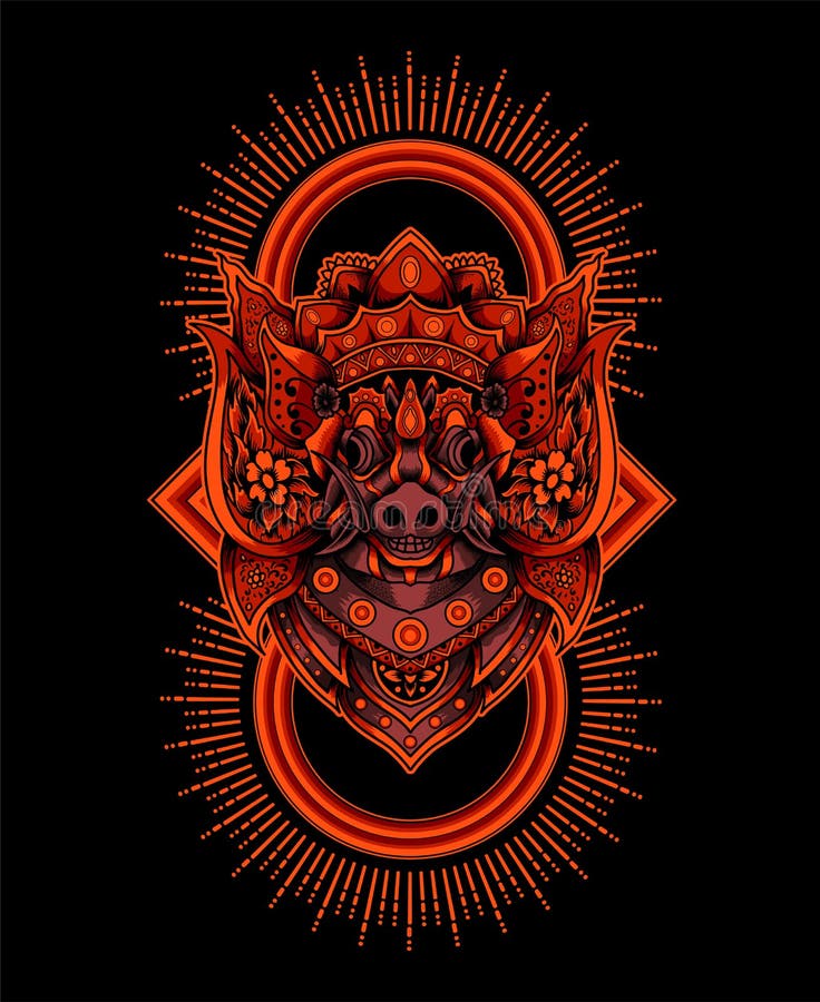 Illustration Vector Barong Bangkung Culture Icon Form Bali-indonesia ...