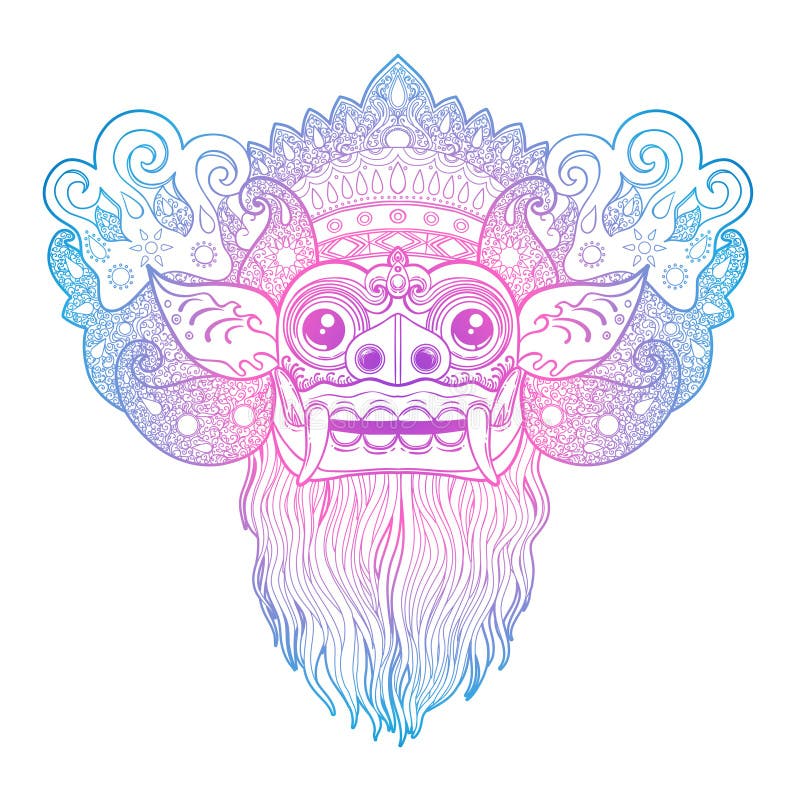 Barong. Traditional Ritual Balinese Mask Stock Vector - Illustration of ... Barong. Traditional Ritual Balinese Mask Stock Vector - Illustration of ...